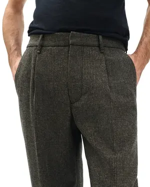 Rag & Bone Evan Italian Regular Fit Trousers - Brown Plaid