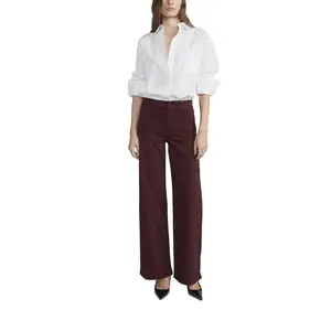FRAME Le Slim High Rise Palazzo Jeans - Cabernet