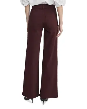 FRAME Le Slim High Rise Palazzo Jeans - Cabernet