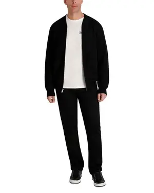Karl Lagerfeld Paris Textured Bomber Jacket - Black
