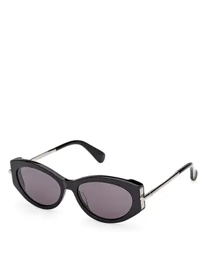 Max Mara Oval Sunglasses 54mm - Black/smoke
