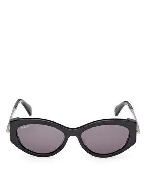 Max Mara Oval Sunglasses 54mm - Black/smoke