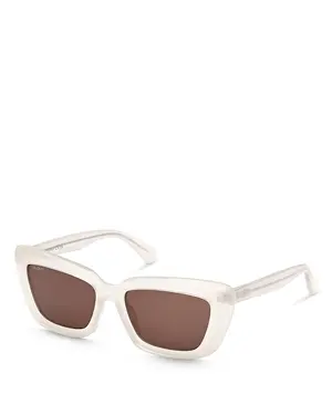 Max Mara Cat Eye Sunglasses, 54mm - White/brown