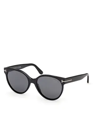 TOM FORD Tallulah Round Sunglasses 56mm - Black/smoke