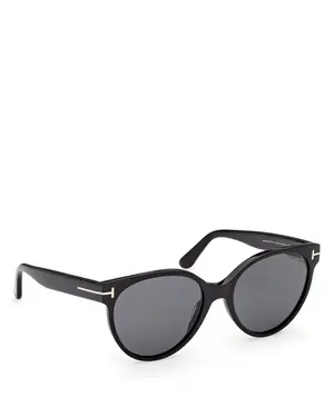 TOM FORD Tallulah Round Sunglasses 56mm - Black/smoke