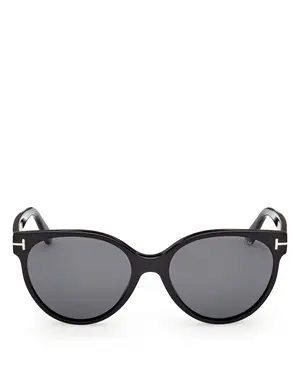 TOM FORD Tallulah Round Sunglasses 56mm - Black/smoke