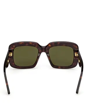 TOM FORD Square Sunglasses, 53mm - Havana/green