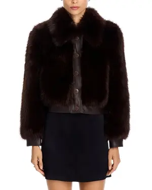 L'Agence Claira Faux Fur Jacket