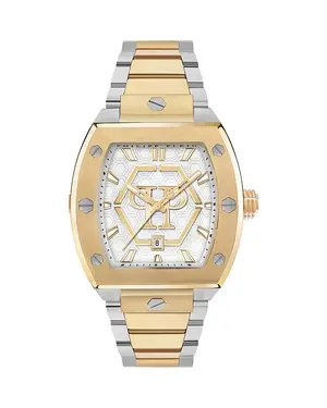 Philipp Plein The Hexagon Phantom Two Tone Watch, 44mm - White/two Tone