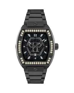 Philipp Plein The Hexagon Phantom Crystal Watch, 44mm - Black/black