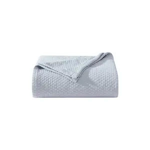 Vera Wang Matelasse Woven Cotton Blanket, Full/queen - Light Grey
