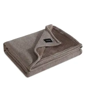 Vera Wang Chenille Jacquard Plush Blanket, Full/queen - Medium Brown