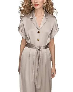 Donna Karan New York Tie Waist Jumpsuit