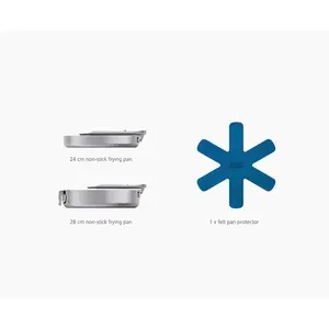 JOSEPH JOSEPH Space Steel Two Piece Ceramic Non-stick Fry Pan Set With Folding Handles
