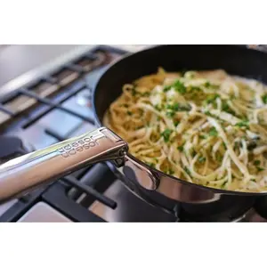 JOSEPH JOSEPH Space Steel Two Piece Ceramic Non-stick Fry Pan Set With Folding Handles