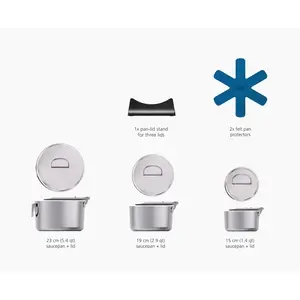 JOSEPH JOSEPH Space Steel Six Piece Stainless Steel Saucepan Set With Folding Handles