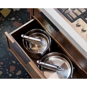 JOSEPH JOSEPH Space Steel Eight Piece Stainless Steel Cookware Set With Folding Handles