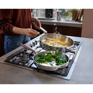 JOSEPH JOSEPH Space Steel Eight Piece Stainless Steel Cookware Set With Folding Handles