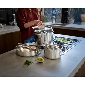 JOSEPH JOSEPH Space Steel 10 Piece Stainless Steel Cookware Set With Folding Handles