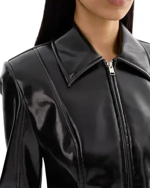 LAMARQUE Faux Leather Zip-up Jacket