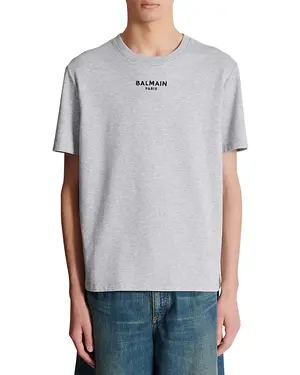 Balmain Crewneck Logo Tee - Grey