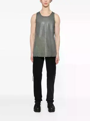 CAROL CHRISTIAN POELL Perforated Leather Tank Top