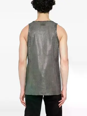 CAROL CHRISTIAN POELL Perforated Leather Tank Top