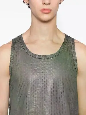 CAROL CHRISTIAN POELL Perforated Leather Tank Top