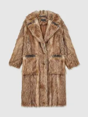 REISS Atelier Faux-fur Long Coat