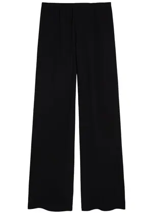 THE ROW Gala Wide-leg Crepe Trousers - Black