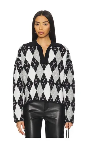 ALL THE WAYS Argyle Cropped Sweater