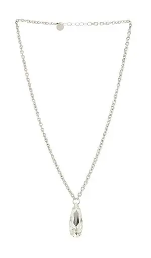ANTON HEUNIS Long Chain With Tear Pendant - Crystal & Silver
