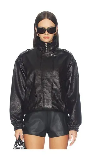 Blanknyc Faux Leather Mid Length Jacket Hot Brew