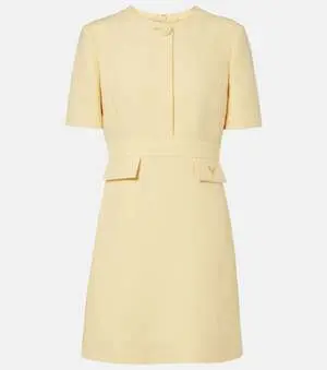 Valentino Garavani Crepe Couture Vgold Minidress - Yellow