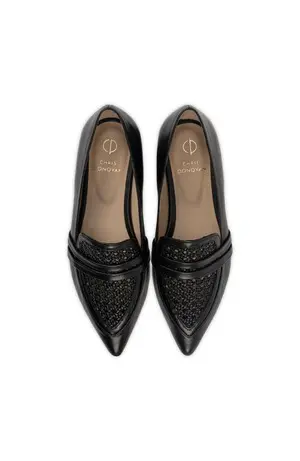 CHRIS DONOVAN Chill Woven Leather Loafer - Black