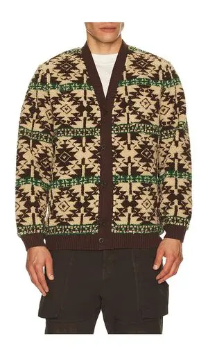 BEAMS Cardigan Boa Jacquard - Brown
