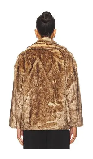 JAKKE Rita Faux Fur Coat - Brown