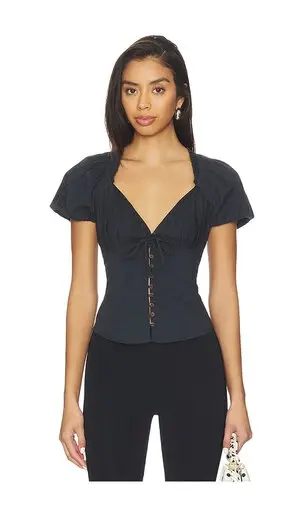 Free People Ruffled Trim Blouse