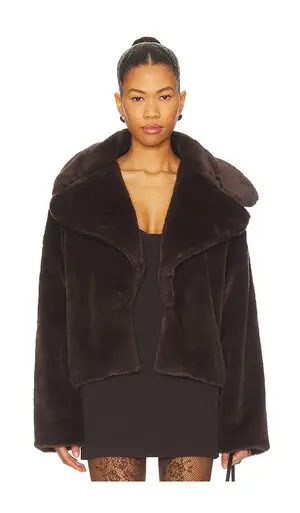 Superdown Willow Faux Fur Coat - Brown