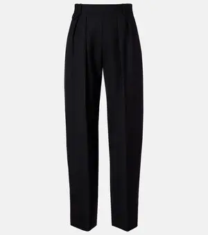 Khaite Dugan Wool Tapered Trousers - Black