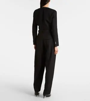 Khaite Dugan Wool Tapered Pants - Black