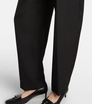 Khaite Dugan Wool Tapered Pants - Black