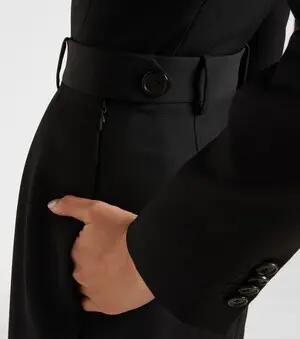 Khaite Dugan Wool Tapered Pants - Black