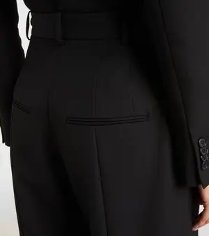 Khaite Dugan Wool Tapered Pants - Black
