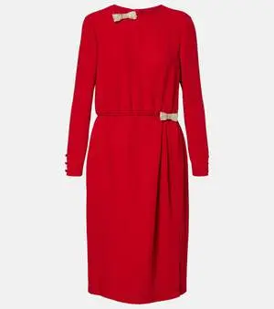 Valentino Garavani Embellished Silk Midi Dress - Red