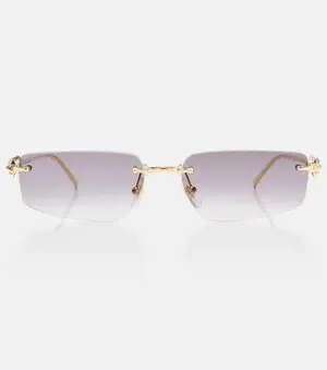 Cartier Clash De Rectangular Sunglasses - Gold