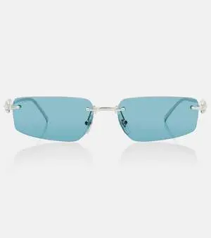 Cartier Clash De Cartier Rectangular Sunglasses Silver