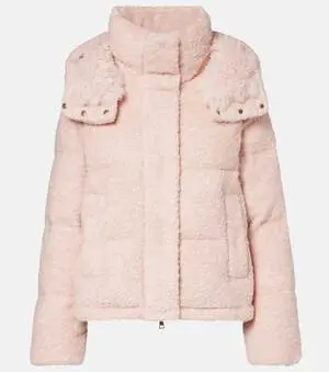 Moncler Virieu Hooded Bouclé Down Jacket