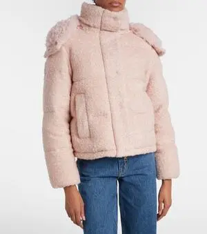Moncler Virieu Hooded Bouclé Down Jacket