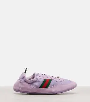 Gucci Shift Suede-trimmed Sneakers